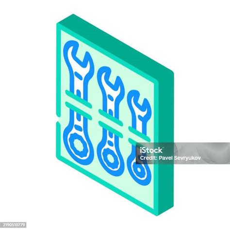 렌치 세트 자동차 수리 도구 아이소 메트릭 아이콘 벡터 일러스트 레이 션 3차원 형태에 대한 스톡 벡터 아트 및 기타 이미지 3차원 형태 계기판 측정기 과학 실험