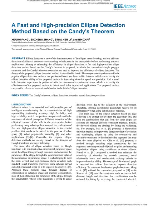 Pdf A Fast And High Precision Ellipse Detection Method Based On The Candys Theorem