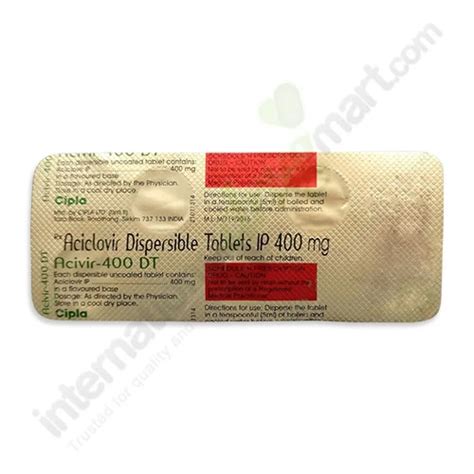 Buy Acyclovir Dt 400mg Tablets Online Idm