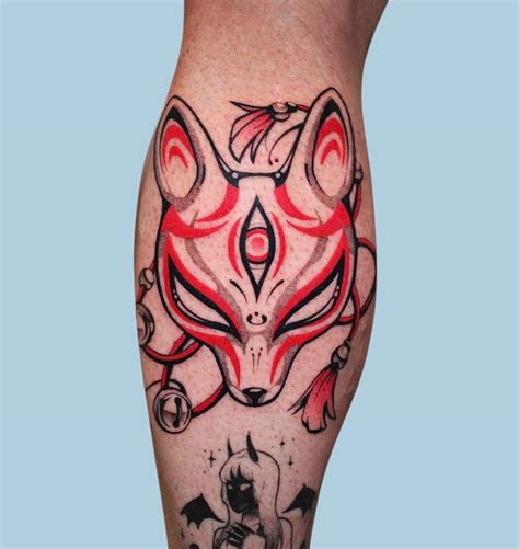 Japanese Fox Mask Tattoo