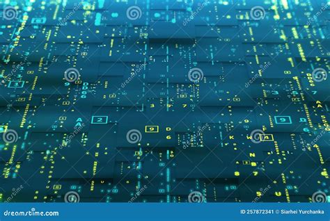 Futuristic CPU Database Data Center Quantum Processor In Global Computer Network Stock