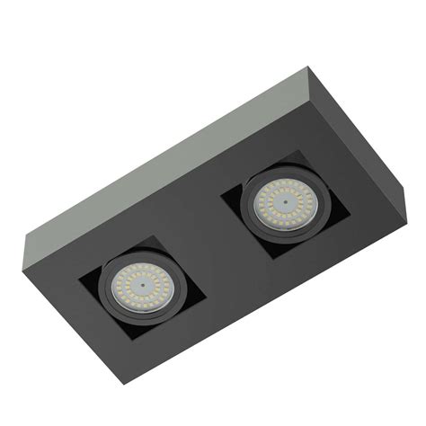 Black Double Rectangular Halogen Light 3d Model By Cgaxis