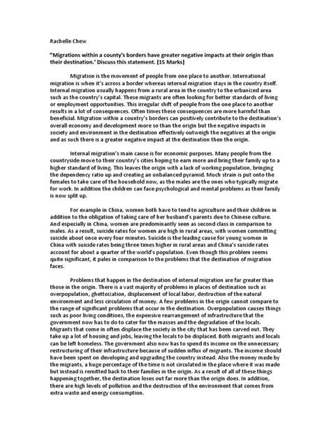 Essay On Migration Human Migration Urbanization Free 30 Day Trial