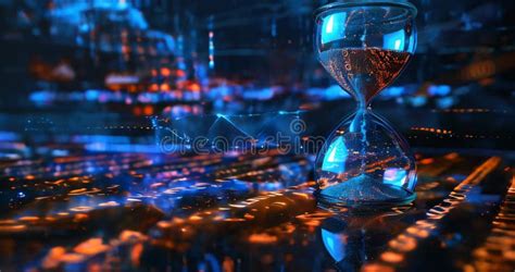 hourglass with sand transforming into binary code illustrating the