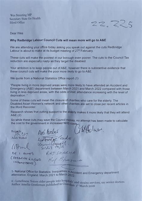 Report From Protest Outside Wes Streetings Office On 22nd February