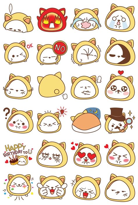 Cute Mini Cat Sticker Pack Cute Cat Face Stickers Cat Stickers With