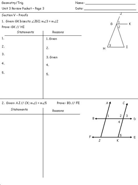 GeometryTrig Name Unit Extra Practice Packet Date