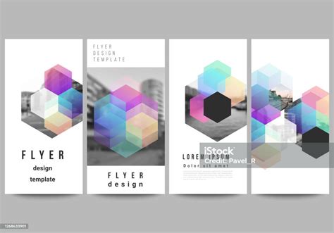 전단지의 벡터 레이아웃 웹 사이트 광고 디자인 수직 전단지 디자인 웹 사이트 장식 배경을위한 추상적 인 모양과 색상배너 디자인 템플릿 0명에 대한 스톡 벡터 아트 및 기타