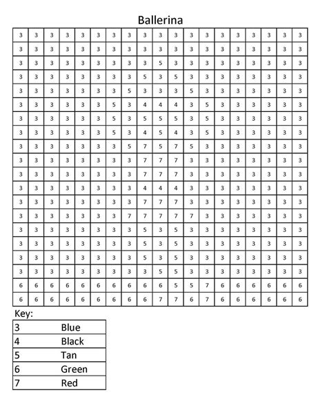 Ballerina Pixel Art Color By Number Download Print Now