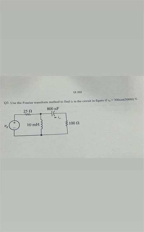 Solved Q3 Use The Fourier Transform Method To Find I0 In