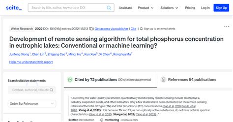 Development Of Remote Sensing Algorithm For Total Phosphorus