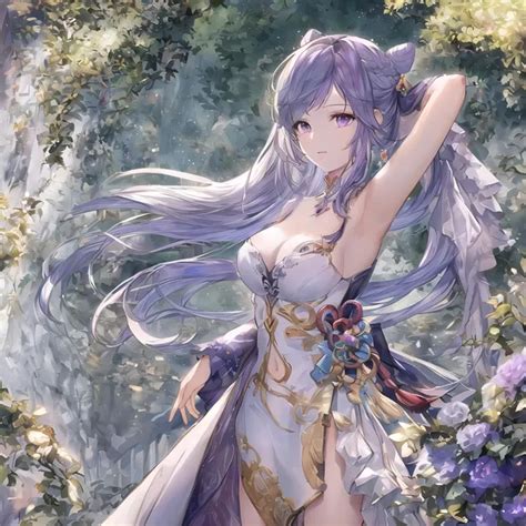 Hot Keqing In A Megical Forest Genshin Impact K Wallpaper Download