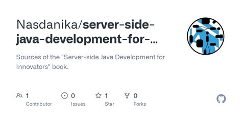 Github Nasdanikaserver Side Java Development For Innovators Sources