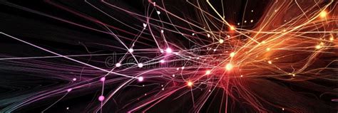 Abstract Neural Pathways With Bright Energy Pulses Creating Dynamic Connections And Vibrant