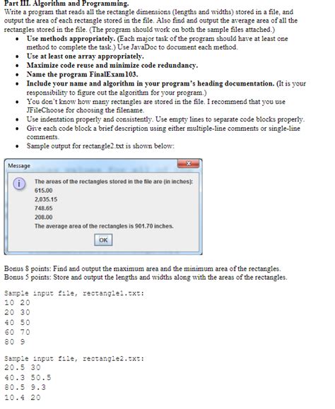Solved Part III Algorithm And Programming Write A Program Chegg