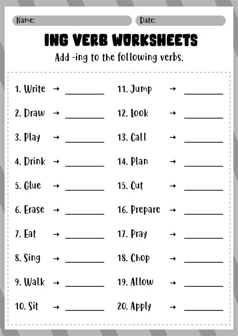 16 Ing Verb Worksheets Free Pdf At