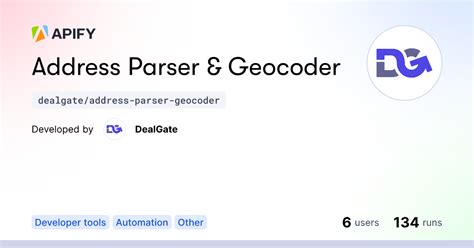 Address Parser And Geocoder Deprecated · Apify