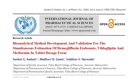 Bioanalytical Method Development And Validation For The Simultaneous
