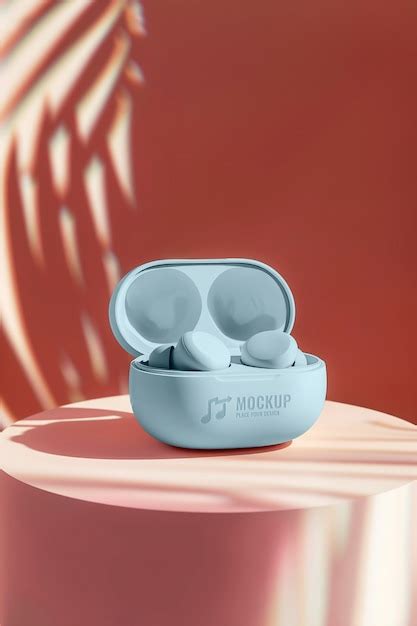 Premium Psd Wireless Earbuds Mockup Design