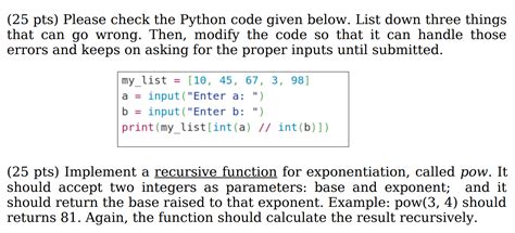 solved 25 pts please check the python code given below