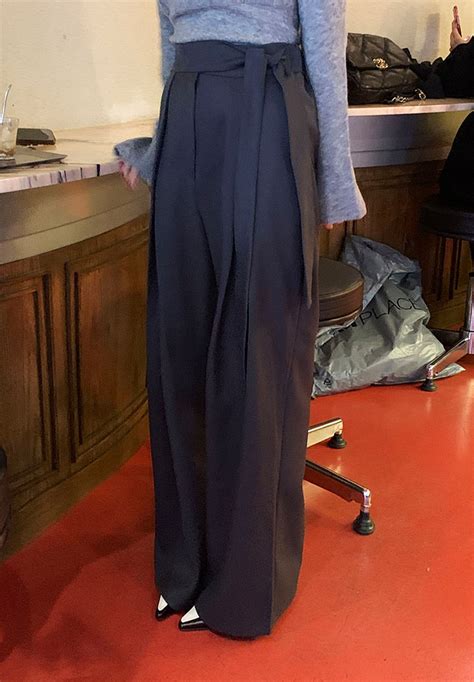 에오브 앤디 겨울 매듭 뒷밴딩 도톰 와이드 슬랙스 4color 위시버킷