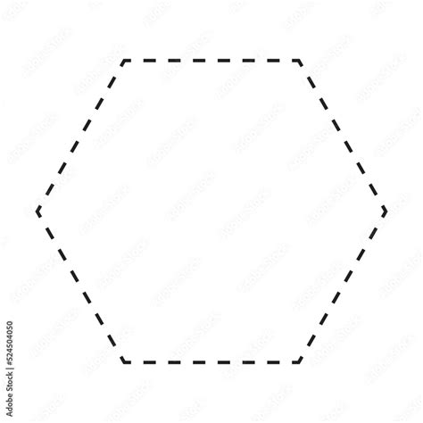 Hexagon Symbol Dashed Shape Vector Icon For Creative Graphic Design Ui Element In A Pictogram