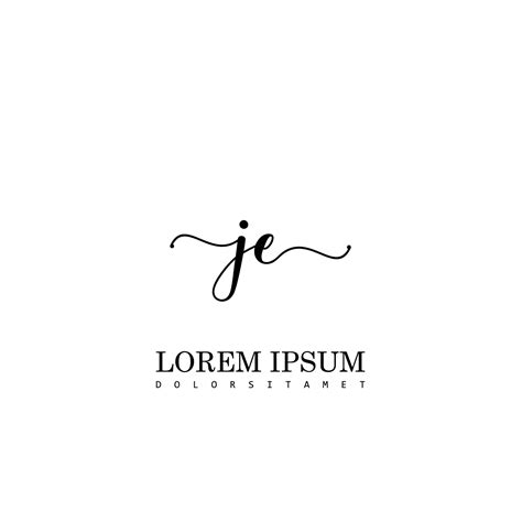 Je Initial Handwriting Template Design 27784958 Vector Art At Vecteezy