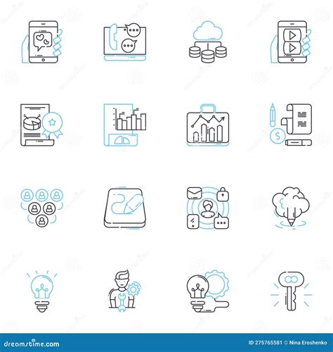 Digital Strategy Linear Icons Set Optimization Analytics Innovation Branding Conversion