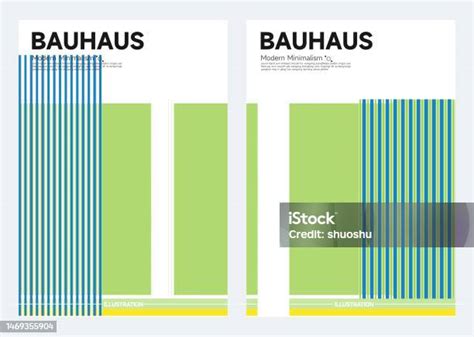 현대 미니멀리즘 바우 하우스 스타일의 건물 구조 사무실 공간 포스터 컬렉션 바우하우스에 대한 스톡 벡터 아트 및 기타 이미지