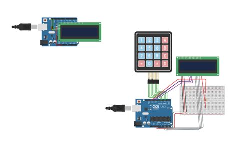 Circuit Design Teclado 4x4 Y Pantalla Lcd Tinkercad