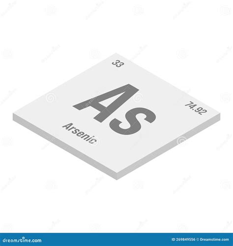 Arsenic Periodic Table Elements Info Card Layered Vector Illustration