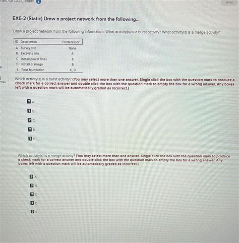 solved ex6 2 static draw a project network from the
