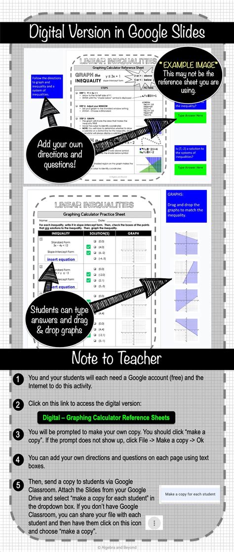 Graphing Linear Functions Ti 84 Calculator Reference Sheet And Pract