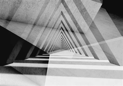 Abstract Gray Triangular Tunnel 3d Stock Illustration Illustration Of