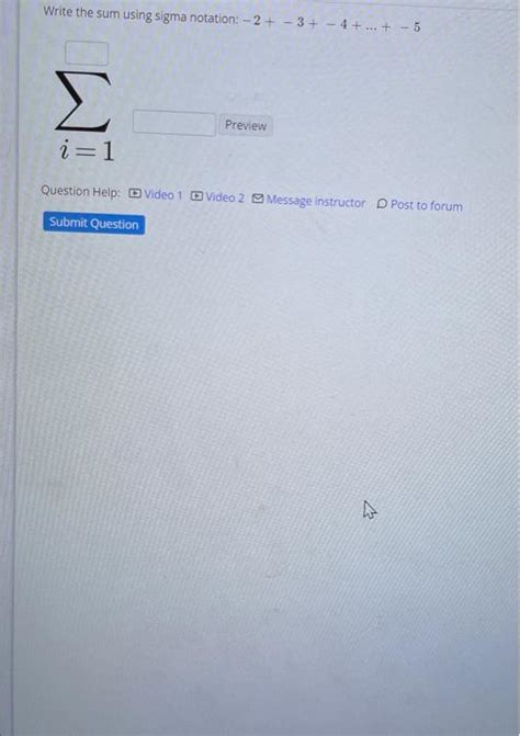 Solved Write The Sum Using Sigma Notation −2−3−4−5