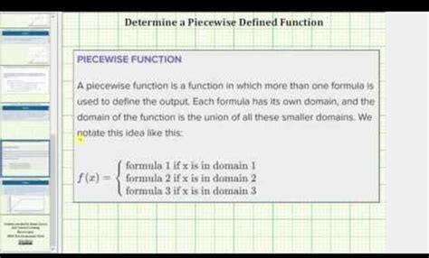 Determine A Basic Piecewise Defined Function Instructional Video For 8th 11th Grade Lesson