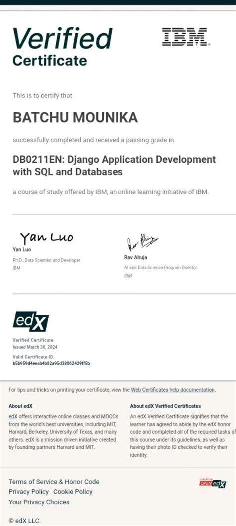 mounika batchu on linkedin excited to share the completion certificate of course django