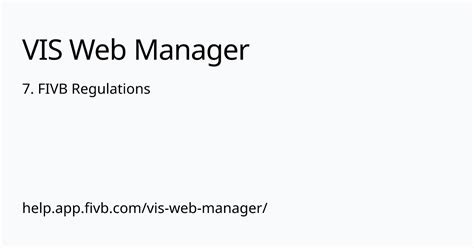 7 Fivb Regulations Vis Web Manager 7 Fivb Regulations Vis Web Manager