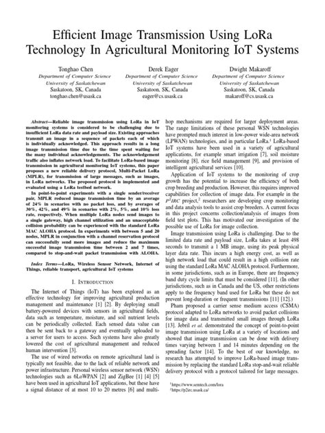 Efficient Image Transmission Using Lora Pdf Transmission Control