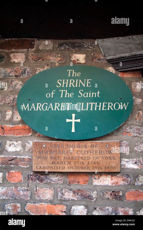 A Plaque Marking The Shrine Of Saint Margaret Clitherow The Shambles