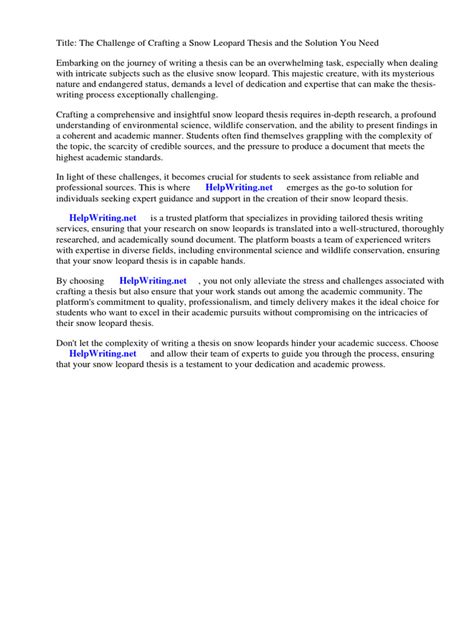 Snow Leopard Thesis Download Free Pdf Leopard Mathematical