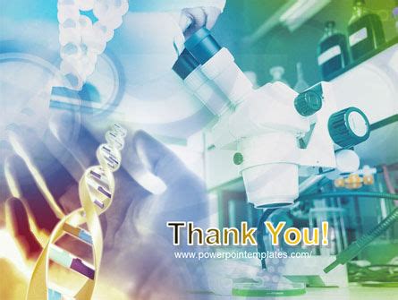 Microscope In DNA Research PowerPoint Template Backgrounds 00791 PoweredTemplate Com