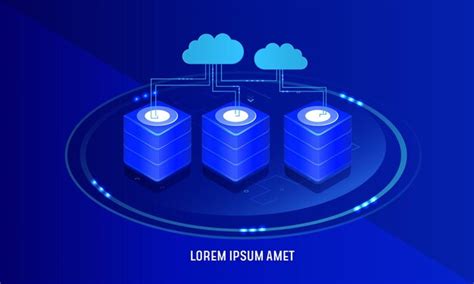 premium vector big data flow processing concept cloud database isometric vector
