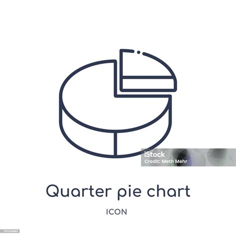 Linear Quarter Pie Chart Icon From Business Outline Collection Thin Line Quarter Pie Chart Icon