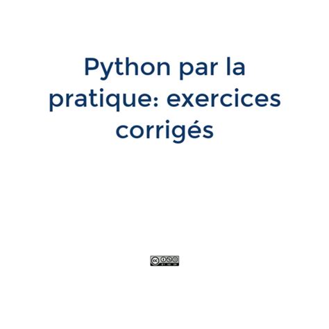 Python Par La Pratique Exercices Corrigés 1