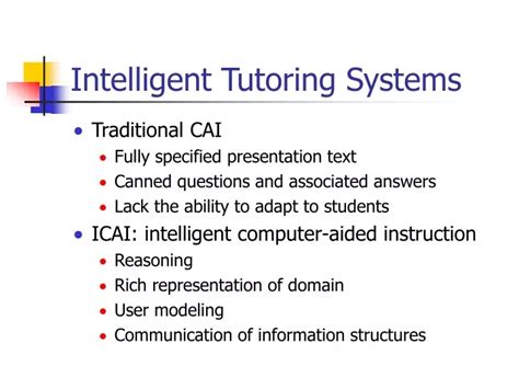 Ppt Intelligent Tutoring Systems Powerpoint Presentation Free