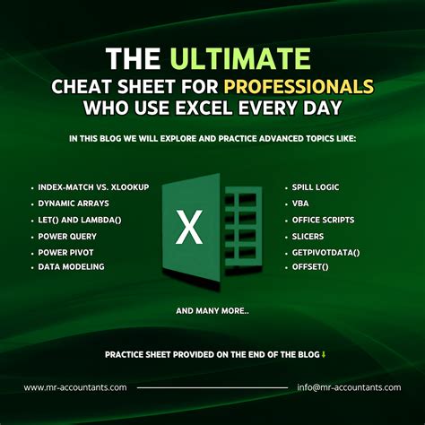 The Ultimate Cheat Sheet For Professionals Who Use Excel Every Day