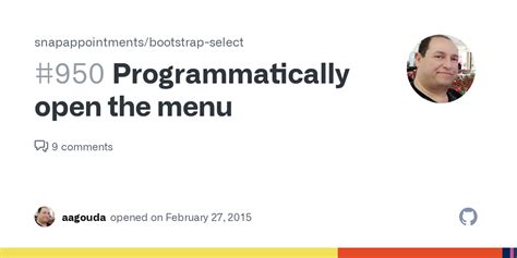 Programmatically Open The Menu · Issue 950 · Snapappointments
