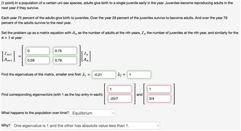 Solved Point In A Population Of A Certain Uni Sex Chegg Com