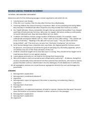 Recognizing Arguments In Science Analyzing Passages For Logic Course